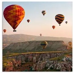 Glasbild Artland "Kappadokien Ballonfahrt", bunt (farbe bild(er): bunt), B:20cm H:20cm, Bilder, in verschiedenen Gr&ouml;&szlig;en