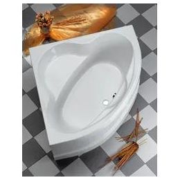 Eckwanne Ottofond "Sara", wei&szlig;, B:140cm H:42cm L:140cm T:140cm, Sanit&auml;racryl, Badewannen, mit Fu&szlig;gestell und Ablaufgarnitur