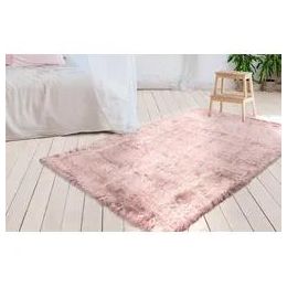 Hochflor-Teppich Calo-deluxe "Emica-1000" Gr. 4, rosa, B:160cm H:52mm L:230cm, Kunstfaser, Teppiche, Kunstfell, Wohnzimmer