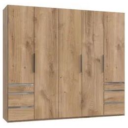 Kleiderschrank wimex "Level by fresh to go", braun (plankeneichefarben), B:250cm H:216cm T:58cm, Schr&auml;nke, Kleiderschrank, mit Schubladen