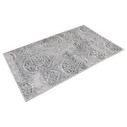 Badematte Wecon Home "Louis", bunt (grau, silberfarben), H:6mm, Polyester, Badematten, Badematte, Vintage Orient Stil, Badezimmerteppich, waschbar