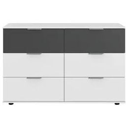 Schubkastenkommode wimex "Valencia", wei&szlig; (wei&szlig;, graphit), B:130cm H:83cm T:41cm, Holzwerkstoff, Sideboards