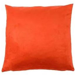 G&ouml;zze Dekokissen G&Ouml;ZZE "Alcatraz", orange (terra, unifarben), B:50cm L:50cm, Obermaterial: 100% Polyester, Dekokissen_Sitzkissen_Kissenh&uuml;llen, in Wildlederoptik