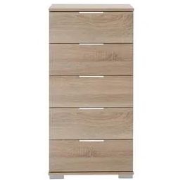 Schubkastenkommode wimex "Easy", braun (struktureichefarben hell), B:49cm H:102cm T:41cm, Sideboards, mit 5 Schubladen
