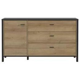 Kommode FORTE "High Rock", schwarz, B:151,3cm H:85,1cm T:40,2cm, Dekorfolie, FSC-zertifizierter Holzwerkstoff, Sideboards, Kommode, Breite ca. 151 cm