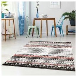 Teppich Carpet City "Moda 1136" Gr. 7, rot, B:80cm H:11mm L:300cm, Kunstfaser, Teppiche, Teppich, L&auml;ufer, Kurzflor, Wohnzimmer