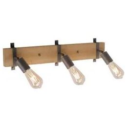 JUST LIGHT Deckenleuchte "SLAT", braun (holzfarben), 3, 1 Stk., Leuchten, ExklusiveE27, Deckenspot Deckenstrahler