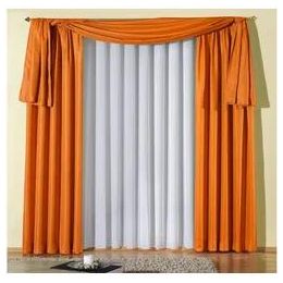 Vorhang WIRTH "Janine" Gr. 3, orange, B:135cm H:225cm, Jacquard, Polyester, Gardinen