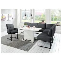 Eckbank exxpo - SOFA FASHION "Affogato, hoher Sitzkomfort, bequem", schwarz, B:197cm H:82cm T:265cm, Struktur: Webvelour 100% Polyester, Sitzb&auml;nke, Eckbank, Frei im Raum stellbar