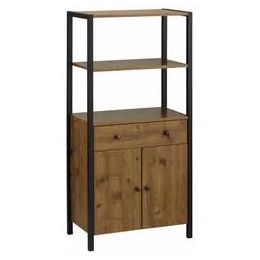 Midischrank Home Affaire "Chris", braun (pazifik eichefarben), B:61cm H:125cm T:35cm, Holzwerkstoff, Schr&auml;nke, Midischrank