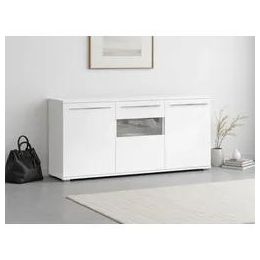 Kommode OTTO HOME "Piano", wei&szlig; (wei&szlig; hochglanz), B:180cm H:84,6cm T:45,2cm, Holzwerkstoff, Sideboards, Kommode, Hochglanz UV lackiert, Soft-Close Funktion