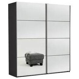 Schwebet&uuml;renschrank wimex "Easy", grau (graphit, spiegel), B:135cm H:210cm T:65cm, Schr&auml;nke, Schwebet&uuml;renschrank, mit Vollspiegel