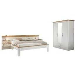 Schlafzimmer-Set OTTO HOME "Westminster", wei&szlig;, B/H: 180cm x 200cm, Schlafzimmerm&ouml;bel-Sets, beinhaltet 1 Bett, Kleiderschrank 3-t&uuml;rig und 2 Wandpaneele