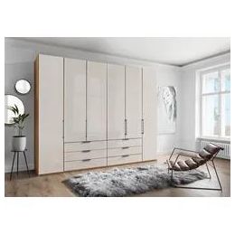 Kleiderschrank Wiemann "Monaco", braun (bianco, eiche, nachbildung, glas champagner), B:295,3cm H:216cm T:58cm, Floatglas, Holzwerkstoff, Schr&auml;nke, Kleiderschrank, mit Glasfront sowie hochwertige Beschl&auml;ge inkl. D&auml;mpfung