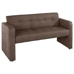 Polsterbank exxpo - SOFA FASHION "Barista K&uuml;chensofa mit Komfortsitzh&ouml;he 49cm", braun, B:182cm H:82cm T:68cm, Microfaser (Zusammensetzung: 100% Polyester);Lederfaserstoff (Grundgewebe 41% Lederfaser, 39% Polyester, 20% Baumwolle), Sitzb&auml;nke, Polsterbank, tolle Detailverarbeitung, frei im Raum stellbar