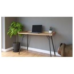 Schreibtisch WOODMAN "Rayburn", braun (eichefarben, anthrazit), B:115cm H:78cm T:52cm, Tische, Schreibtisch, im schlichten skandinavischen Design, FSC-zertifiziert