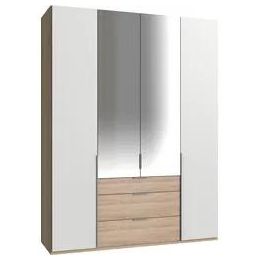 Kleiderschrank wimex "New York", wei&szlig; (struktureichefarben hell,wei&szlig;, spiegel), B:180cm H:236cm T:58cm, Schr&auml;nke, Kleiderschrank, mit Spiegelt&uuml;r