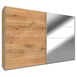 Schwebet&uuml;renschrank wimex "Easy", braun (plankeneichefarben, spiegel), B:180cm H:210cm T:65cm, Schr&auml;nke, Schwebet&uuml;renschrank, mit Teilspiegel