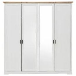 Kleiderschrank Schlafkontor "Jasmin II", braun (anderson pine, abgesetzt artisan eiche), B:214cm H:220cm T:64cm, Schr&auml;nke, Kleiderschrank, im Landhausstil