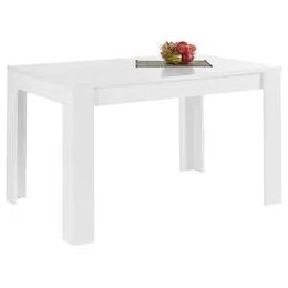 Esstisch Home Affaire "Firenze", wei&szlig;, B:137cm H:79cm T:90cm, Tische, Rechteckiger Esstisch Esstisch Holz-Esstische, Beite 137-185 cm, inkl. Ansteckplatte