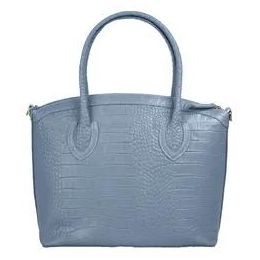 Henkeltasche CLUTY, Damen, Gr. B/H/T: 32cm x 27cm x 5cm onesize, blau, Leder, Taschen, echt Leder, Made in Italy