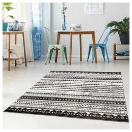 Teppich Carpet City "Moda 1136" Gr. 6, grau, B:190cm H:11mm L:280cm, Kunstfaser, Teppiche, Teppich, L&auml;ufer, Kurzflor, Wohnzimmer