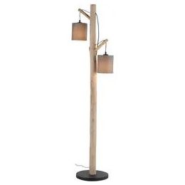 JUST LIGHT Stehlampe "TRIBU", grau (taupe), 2, 1 Stk., Leuchten, ExklusiveE27, Schalter, Schnurschalter, getrennt schaltbar, Stehlampe