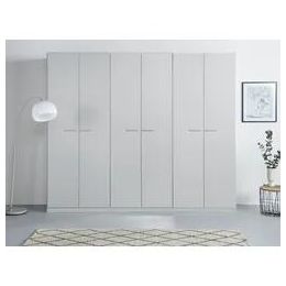 Dreht&uuml;renschrank Rauch "Kleiderschrank Schrank Garderobe TOPSELLER OTELI inkl. Inneneinteilung", grau (seidengrau), B:271cm H:229cm T:54cm, Holzwerkstoff, Schr&auml;nke, Dreht&uuml;renschrank, mit zus&auml;tzlichen Einlegeb&ouml;den, optional mit Spiegel MADE IN GERMANY