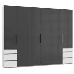 Kleiderschrank wimex "Level by fresh to go", wei&szlig; (wei&szlig;, grauglas), B:300cm H:236cm T:58cm, Schr&auml;nke, Kleiderschrank Dreht&uuml;renschrank, mit vollfl&auml;chigen Glast&uuml;ren