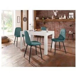 Essgruppe OTTO HOME, blau (wei&szlig;, blau), B:120cm, Sitzm&ouml;bel-Sets, Essgruppe, mit Esstisch 120 cm breit