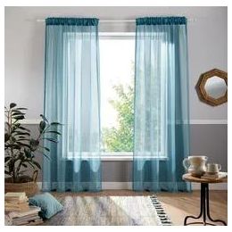 Gardine OTTO HOME "Ari" Gr. 3, blau (petrol), B:140cm H:225cm, Voile, Polyester, Gardinen, Gardine, Bestseller mit 4,5-Sterne-Bewertung