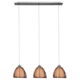 Brilliant Pendelleuchte "Relax", braun (bronze, chrom), 3, H: 121cm, 1 Stk., Leuchten, H&auml;ngelampe 3flg, Pendelleuchte