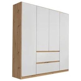 Dreht&uuml;renschrank Rauch "Schrank Garderobe MAINZ Breiten 91/136/181/226/271/315/360, H&ouml;he 210cm", wei&szlig; (eiche artisan, alpinwei&szlig;), B:181cm H:210cm T:54cm, Holzwerkstoff, Schr&auml;nke, Dreht&uuml;renschrank, grifflose Front, Au&szlig;ent&uuml;ren mit Push-to-Open Funktion MADE IN GERMANY