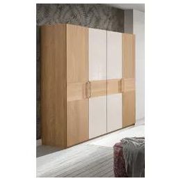 Kleiderschrank Wiemann "Kiruna", braun (eiche teilmassiv, champagnerglas), B:197,3cm H:217cm T:58cm, Floatglas, Holz teilmassiv, Schr&auml;nke, Kleiderschrank, mit Champagnerglas