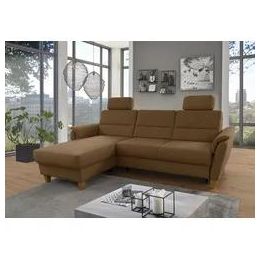 Ecksofa Home Affaire "Palmera L-Form, B: 244 cm - OTTO. Verl&auml;ssliche Qualit&auml;t.", braun (messing), B:244cm H:89cm T:163cm, 100% Polyester;Struktur (100% Polyester);Luxus-Microfaser in Lederoptik (100% Polyester), Sofas, Ecksofa, optional Bettfunktion & Bettkasten, Federkern