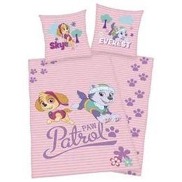 Kinderbettw&auml;sche PAW PATROL "Skye und Everest", rosa, B/L: 135cm x 200cm, 1 Stk., 1 Stk., Linon, B/L: 80cm x 80cm, Linon, Obermaterial: 100% Baumwolle, Bettw&auml;sche, mit tollem PAW PATROL Motiv