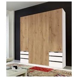 Kleiderschrank WIMEX "Level by fresh to go", wei&szlig; (wei&szlig;, plankeneichefarben), B:200cm H:236cm T:58cm, Schr&auml;nke, Kleiderschrank, mit Schubladen