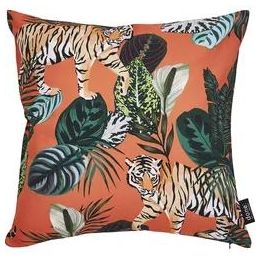 Dekokissen done. "Panama Print Tiger", bunt (bunt, bedruckt), B:65cm L:65cm, Baumwolle, Dekokissen_Sitzkissen_Kissenh&uuml;llen, Beidseitig bedruckte Kissenh&uuml;le ohne F&uuml;llung, 1 St&uuml;ck
