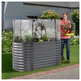 Hochbeet Konifera "2-in-1 Hoch-und Anzuchtbeet", schwarz, B:160cm H:82cm T:80cm, Polyethylen (PE), Stahl, Pflanzgef&auml;&szlig;e, BxTxH: 160x80x82 cm