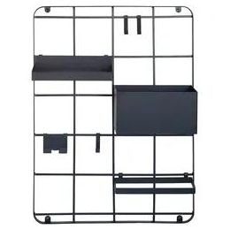 Wandregal Kleine Wolke "Framework Grid", schwarz, B:40cm H:54cm T:2cm, Metall, Regale, Wandregal, mit vielen Extras