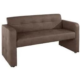 Polsterbank exxpo - SOFA FASHION "Barista K&uuml;chensofa, Sitzh&ouml;he 49cm, kompakte Stellma&szlig;e", braun, B:162cm H:82cm T:68cm, Microfaser (Zusammensetzung: 100% Polyester);Lederfaserstoff (Grundgewebe 41% Lederfaser, 39% Polyester, 20% Baumwolle), Sitzb&auml;nke, Polsterbank, Frei im Raum stellbar