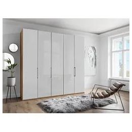 Faltt&uuml;renschrank Wiemann "Monaco", braun (bianco, eiche, nachbildung, glas wei&szlig;), B:246,3cm H:236cm T:58cm, Floatglas, Holzwerkstoff, Schr&auml;nke, Kleiderschrank Dreht&uuml;renschrank, mit Glasfront sowie hochwertige Beschl&auml;ge
