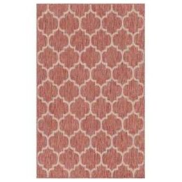 Teppich "Outdoor Crosses, LAGERR&Auml;UMUNG", rot (rostrot, beige), B:152cm H:4mm L:244cm, Polypropylen (PP), MyFlair M&Ouml;BEL & ACCESSOIRES, Teppiche, Teppich, Flachgewebe, In- und Outdoor geeignet