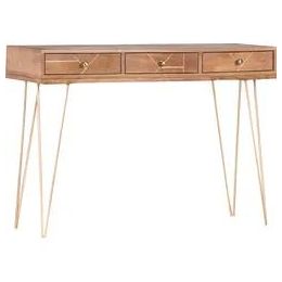 Konsole GUTMANN FACTORY "Scan", beige (natur), B:115cm H:82cm T:43cm, Massivholz, Sideboards, mit modernen Haarnadel Beinen