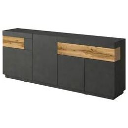 Sideboard OTTO HOME "SILKE", grau (anthrazit matera, votaneichefarben), B:218,5cm H:84,5cm T:40cm, Sideboards, Sideboard, Breite 218, 5 cm