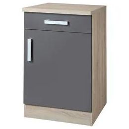 Unterschrank KOCHSTATION "KS-Toronto, Breite 50 cm", grau (anthrazit, eiche sonoma), B:50cm H:85cm T:60cm, Holzwerkstoff, Schr&auml;nke, Unterschrank