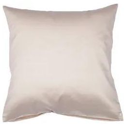Kissenbezug Janine "Colors Mako Satin", beige (sand), B:80cm L:80cm, Mako-Satin, Mako-Satin, Kissenbez&uuml;ge, Kissenbezug, mit Rei&szlig;verschluss, uni Kissenh&uuml;lle, feinf&auml;dig, 100% Baumwolle