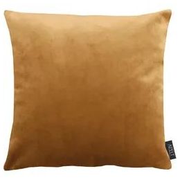 Dekokissen Apelt "Arte" Gr. 1, braun (hellbraun, unifarben), B:45cm L:45cm, Polyester, Dekokissen_Sitzkissen_Kissenh&uuml;llen, Kissenh&uuml;lle mit F&uuml;llung, 1 St&uuml;ck