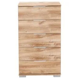 Schubkastenkommode wimex "Easy", braun (plankeneichefarben), B:49cm H:102cm T:41cm, Sideboards, mit 5 Schubladen