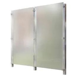 Zaun STAKET PRO, silber (silberfarben), Pfosten: 3 Stk., Edelstahl, Glas, Zaunelemente, Glaszaun, Gesamtl&auml;nge: 2,265 m, 3 Pfosten